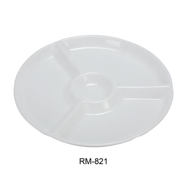 Yanco RM-821 Rome 4-Compartment Plate, White - Pack of 12 - Walmart.com
