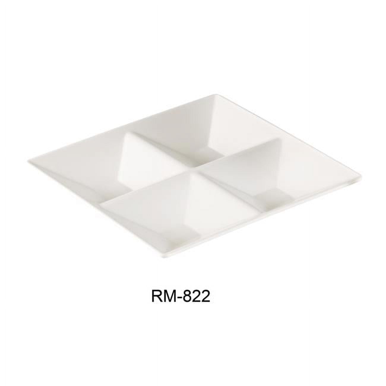 Yanco RM-822 Rome 4-Compartment Plate, Square, 11.5" Length, 11.5 ...