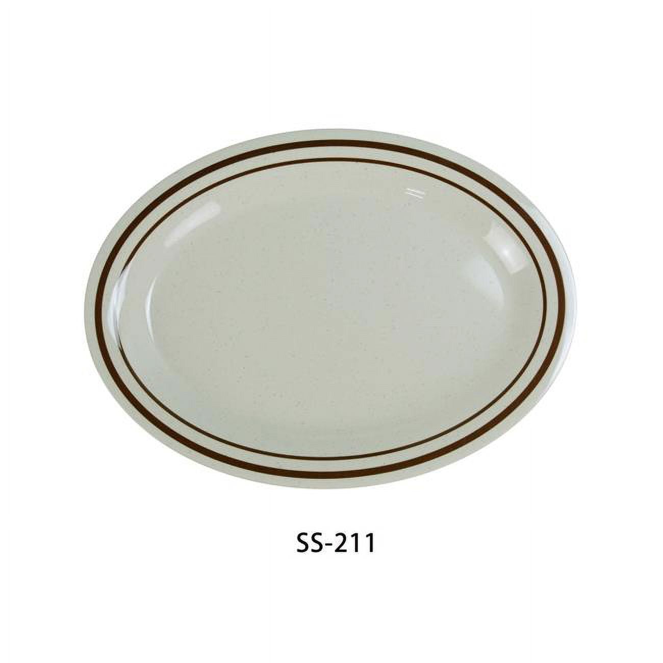 Yanco SS-211 Sesame Oval Platter, 11.5" Length, 8" Width, Melamine, Pack of 24 - Walmart.com