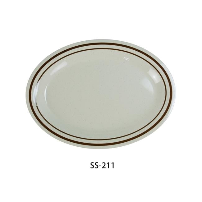 Yanco SS-211 Sesame Oval Platter, 11.5" Length, 8" Width, Melamine ...