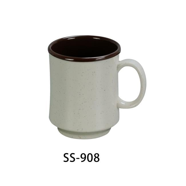 Yanco SS-908 8 oz Sesame Two-Tone Coffee & Tea Mug - 3.75 x 3 oz - Pack ...