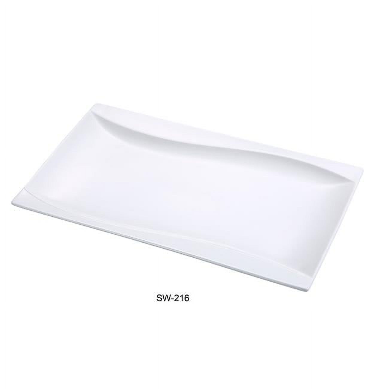 Yanco SW-216 9.25 x 15.75 in. Porcelain Rectangular Plate, Bone White ...