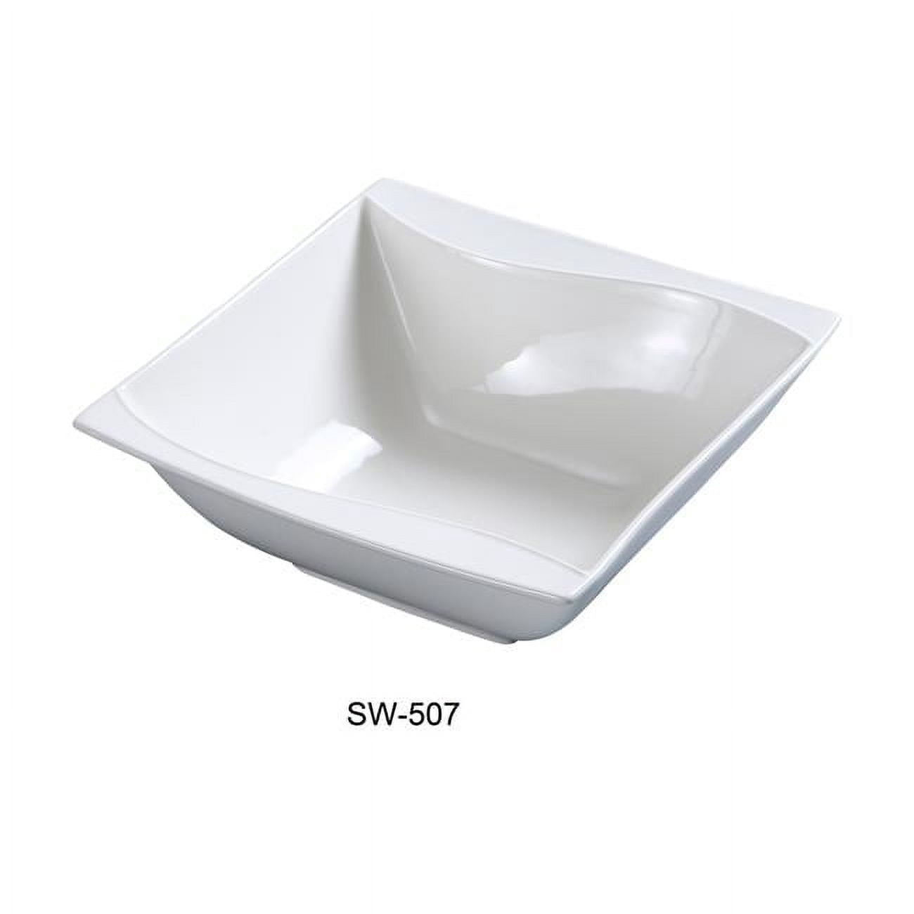 Yanco SW-507 6.75 in. Porcelain Salad Square Bowl, Bone White - 20 oz ...