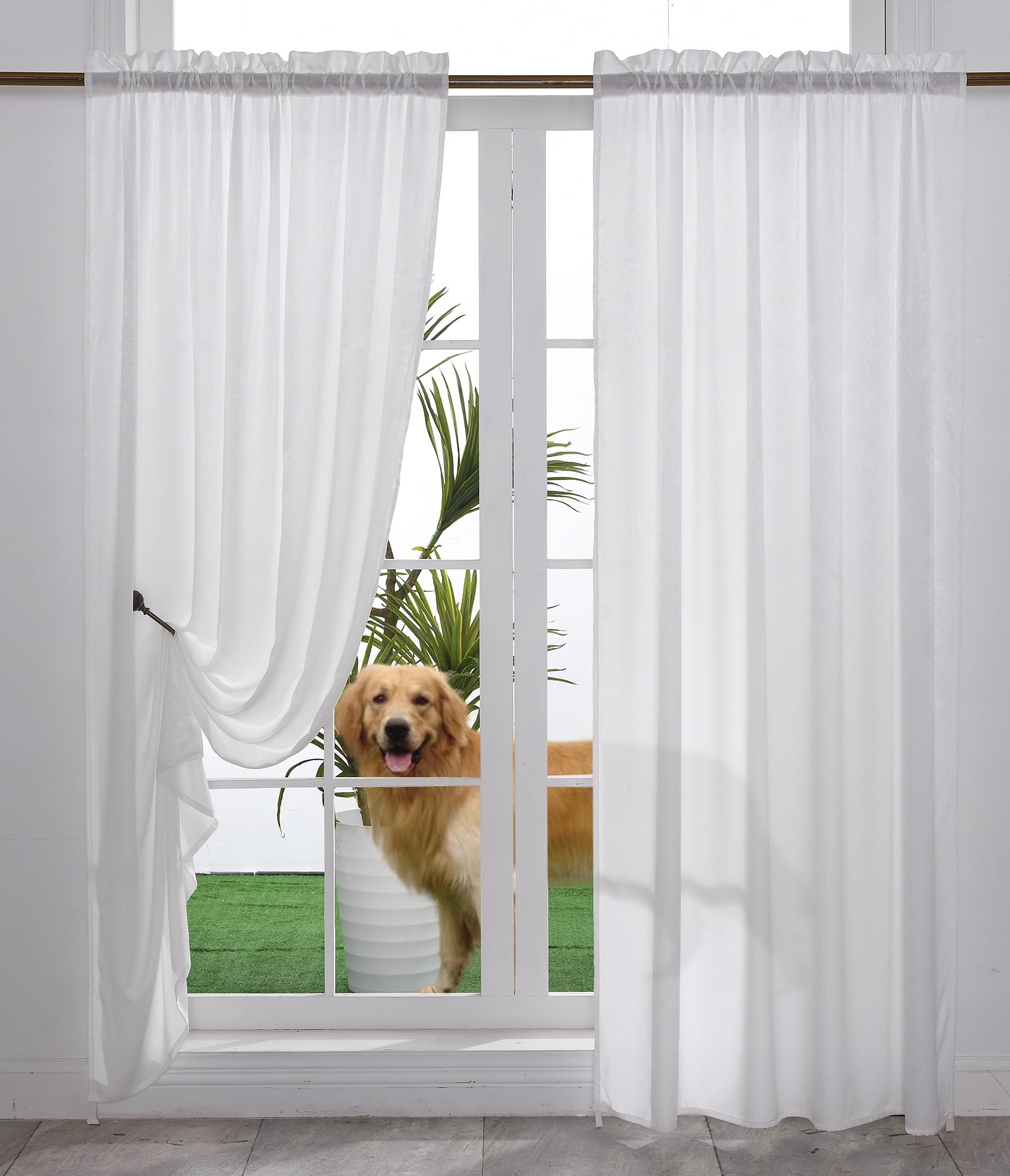 Yancorp Non-See-Through Velvet Opaque Privacy Curtains 2 Panels Drapes ...