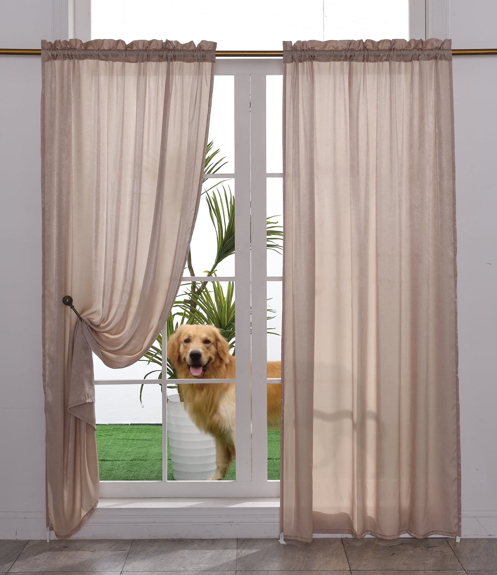 Yancorp Non-See-Through Velvet Opaque Privacy Curtains 2 Panels Drapes ...