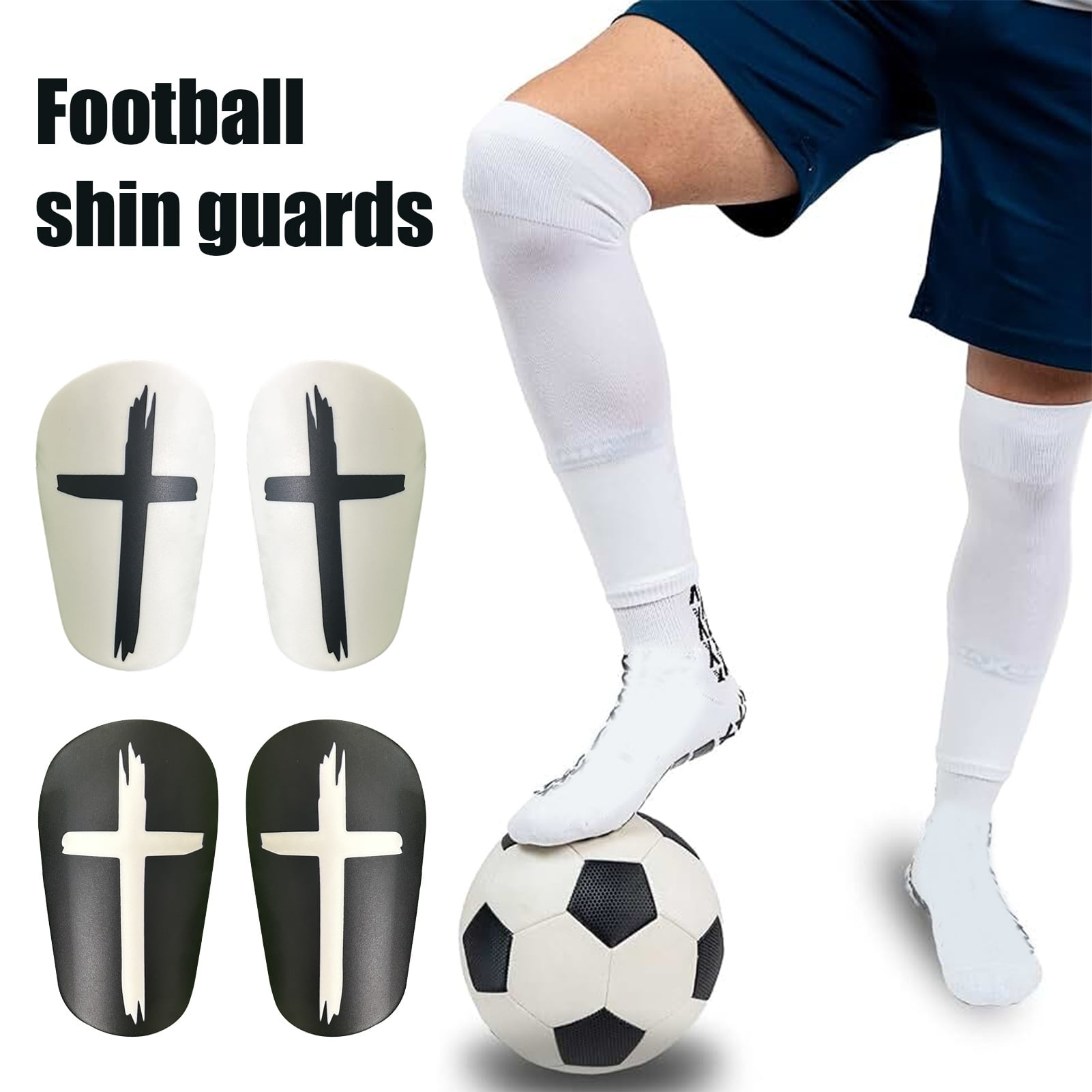 Yanerim 1 Pair Mini Soccer Shin Guards Anti-slip Kids Teens Adults ...