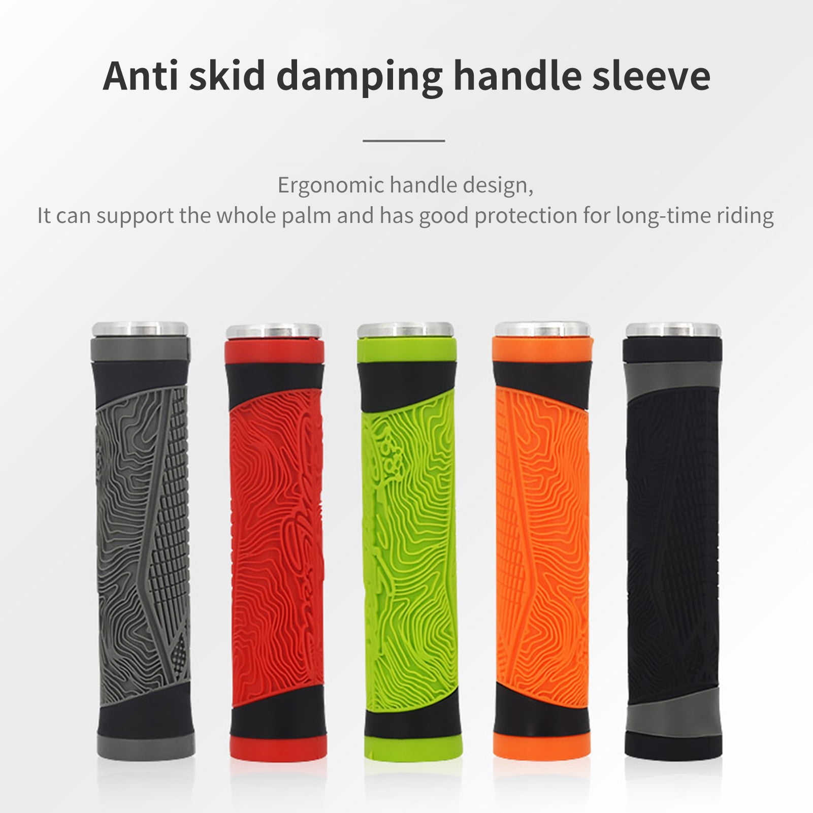 Yanerim 1 Pair Silicone Bike Grips Ergonomic Anti-skid Stereo Texture ...