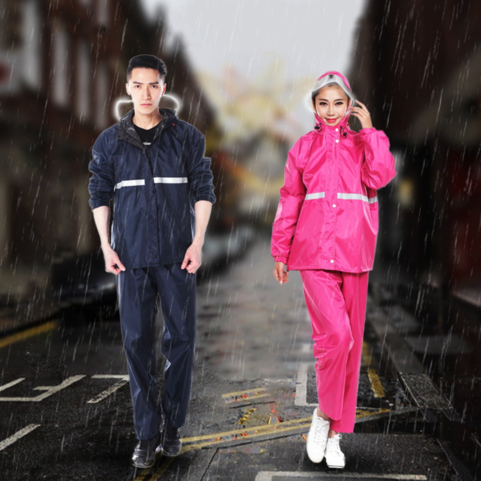 Yanerim 1 Set Adults Rain Suit Waterproof Breathable High Visibility ...