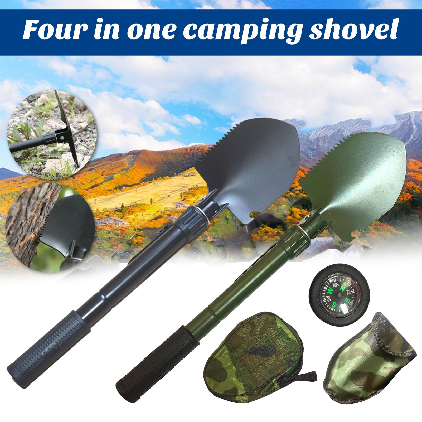 Yanerim 1 Set Military Folding Shovel with Tactical Carry Case ...