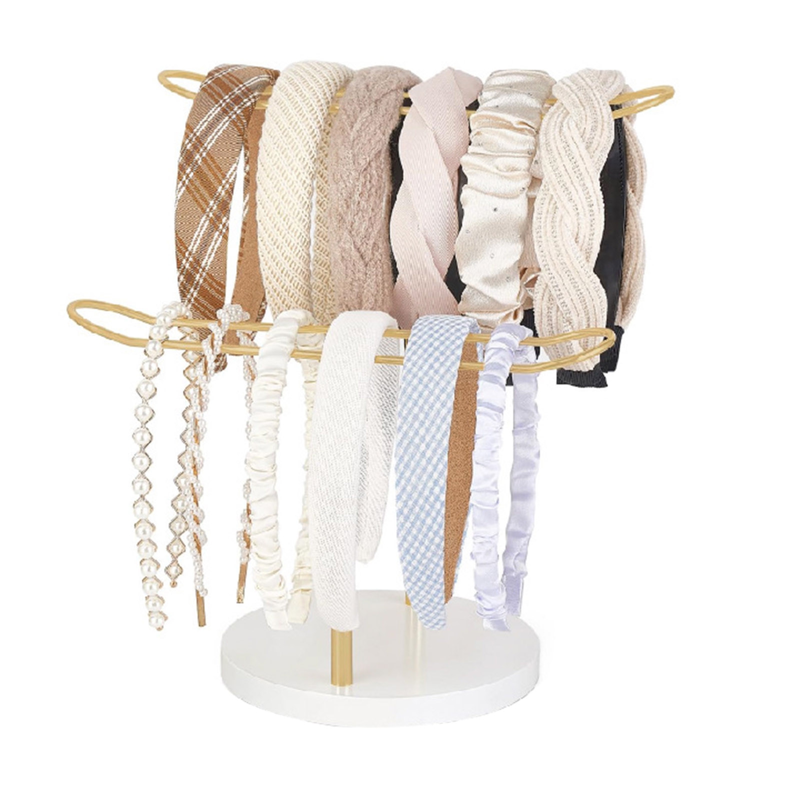 Yanerim 2-Tier Headband Holder Organizer T-shaped Metal Holder with ...