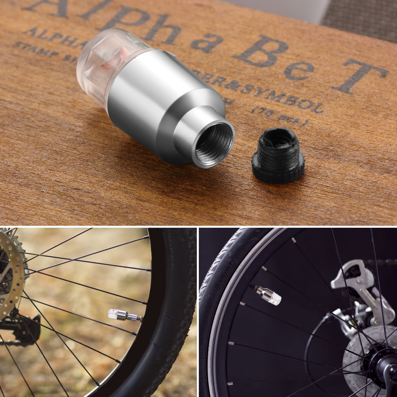 Yanerim 2Pcs Colorful Wheels Tyre Valve Cap Flashing Light for US Bike ...