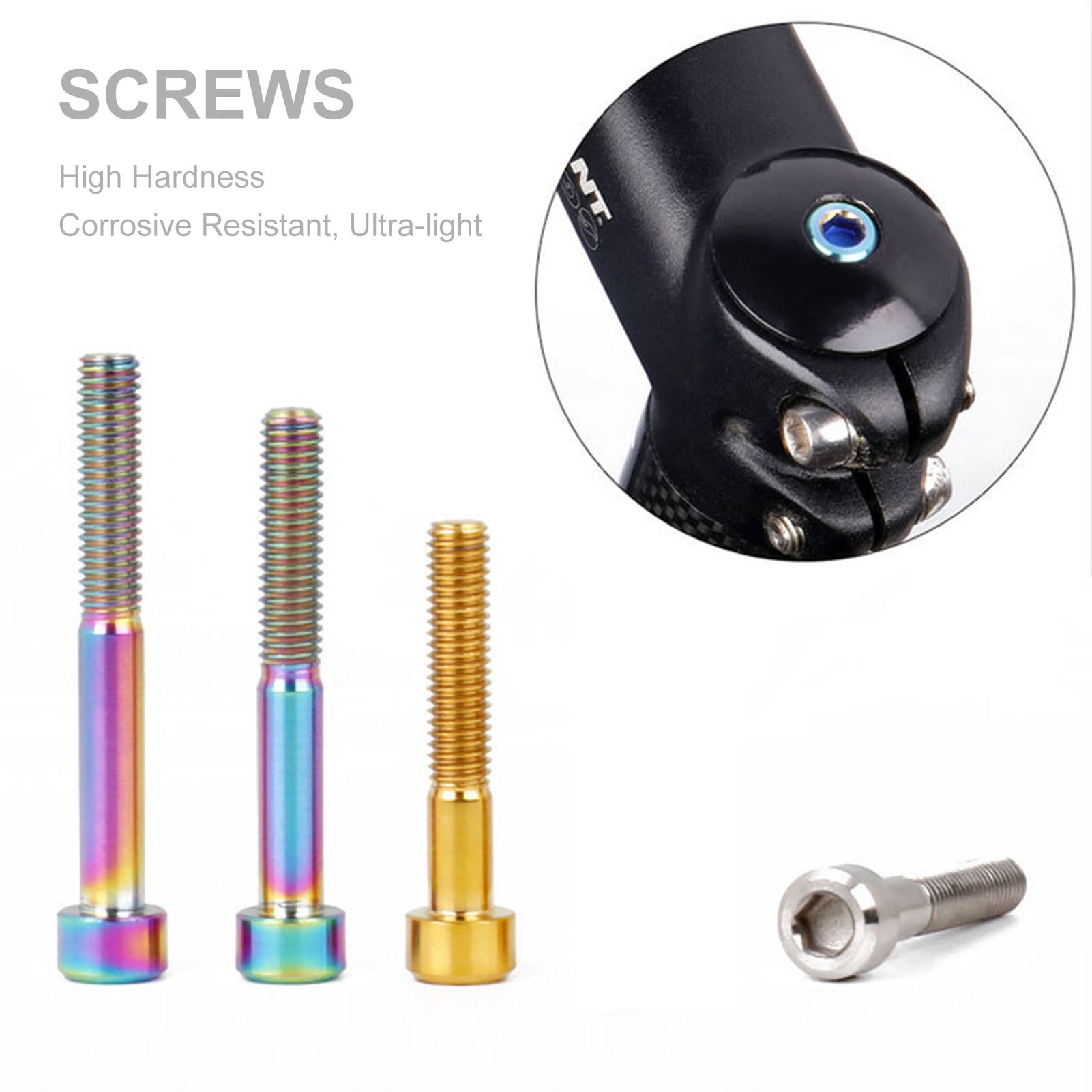 Yanerim 2Pcs Stem Cover Screw Anti-oxidation Fade-less Bike Parts Bike ...