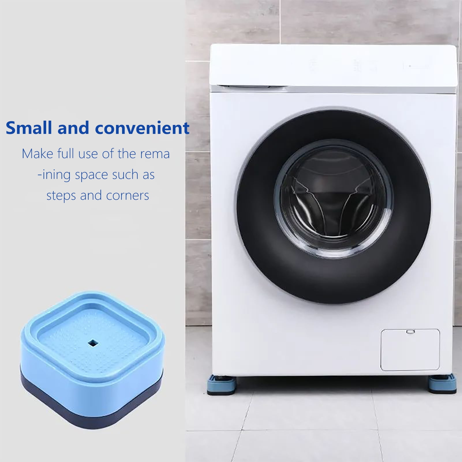 Yanerim 4 Pcs Washing Machine Foot Pads Square Stackable Anti-slip ...