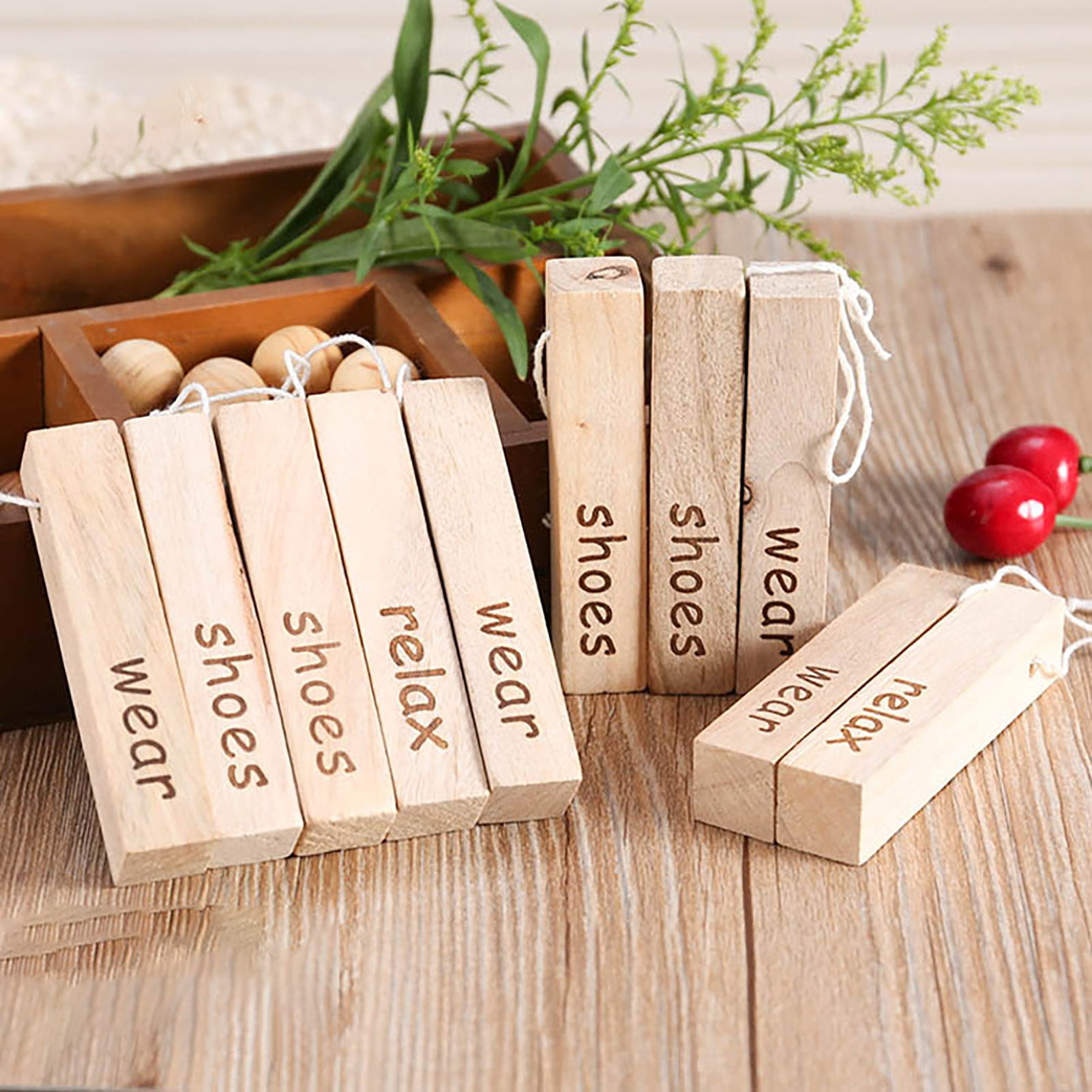 Yanerim 5Pcs Natural Camphor Wood Strips Clothes Hangers Closets ...