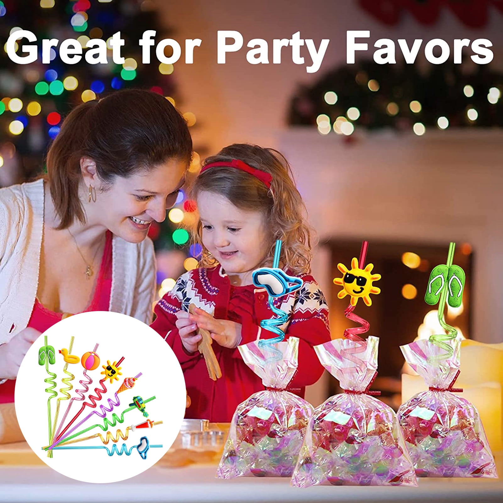 Yanerim 8Pcs Drinking Straws Spiral Tube Color Food Grade Reusable ...