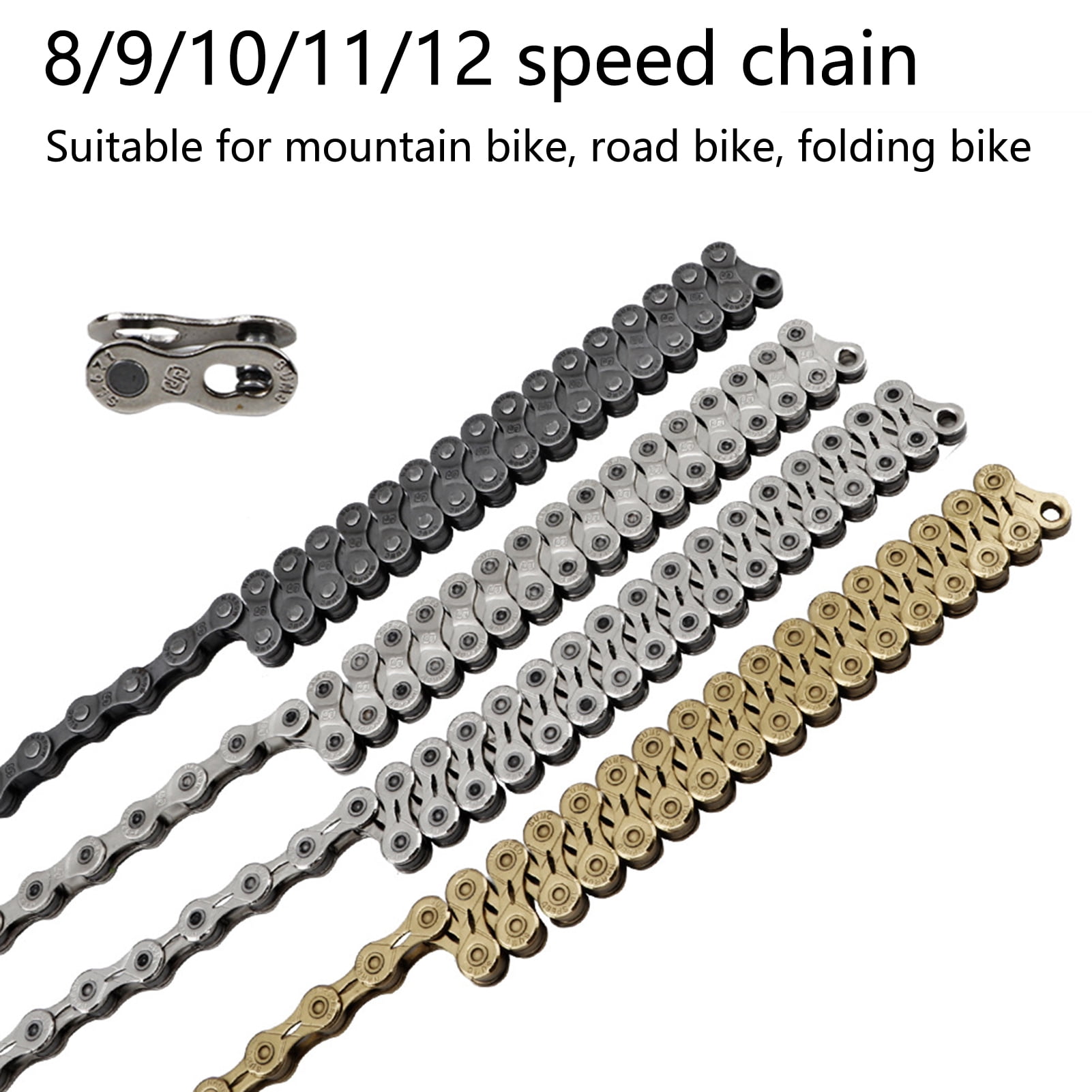 Yanerim 9/10/11/12/24 Speed Mountain Bike Chain Anti Corrosion Easy ...