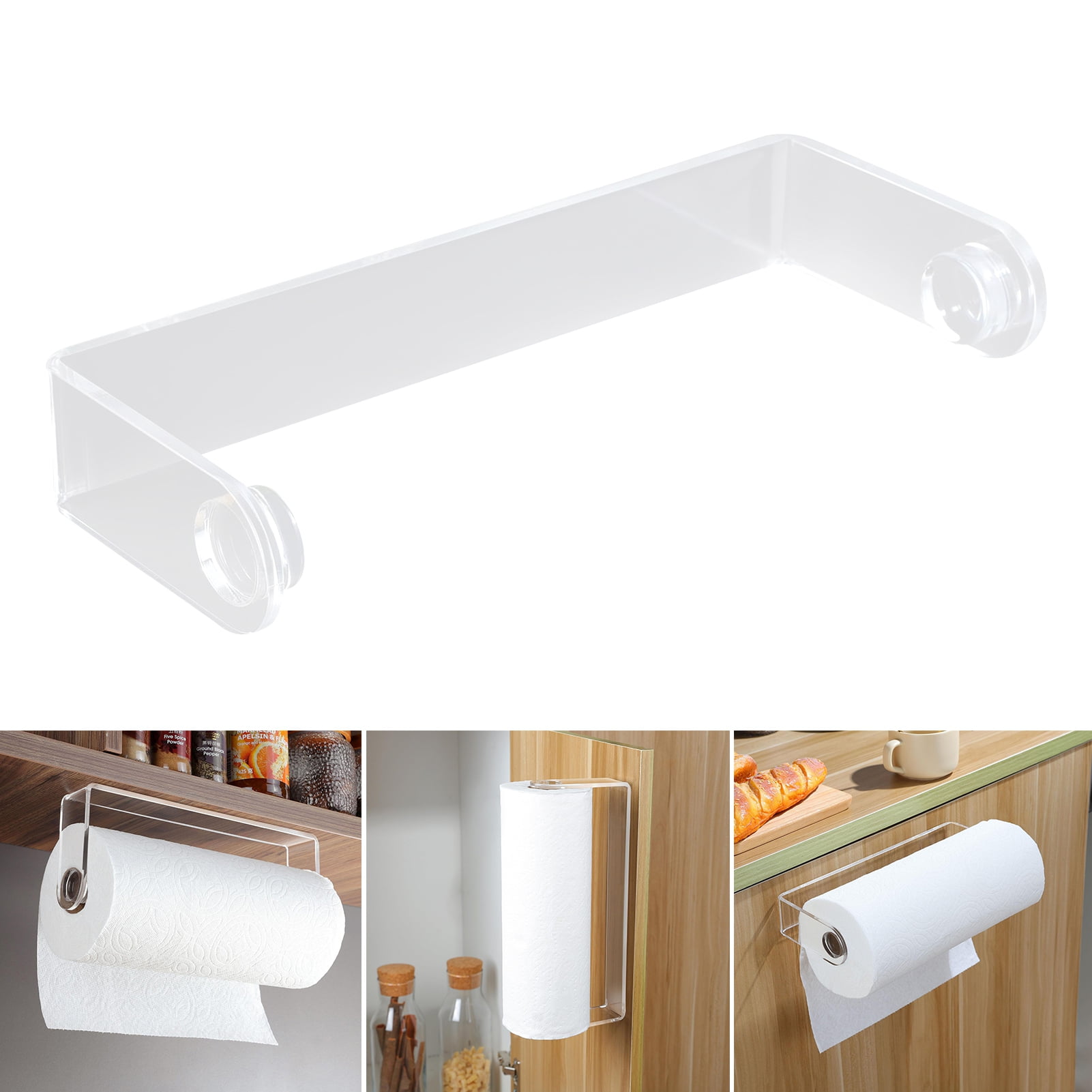 Yanerim Acrylic Paper Towel Holder No Drilling Adhesive Paper Towel ...