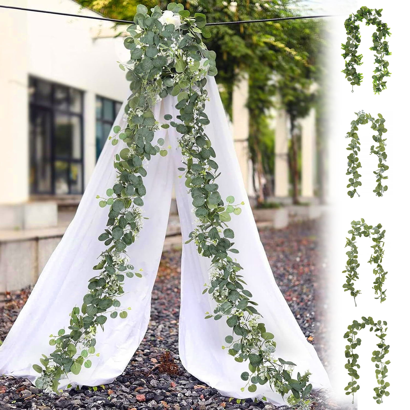 Yanerim Artificial Eucalyptus Garland Handmade Vines Realistic Looking ...