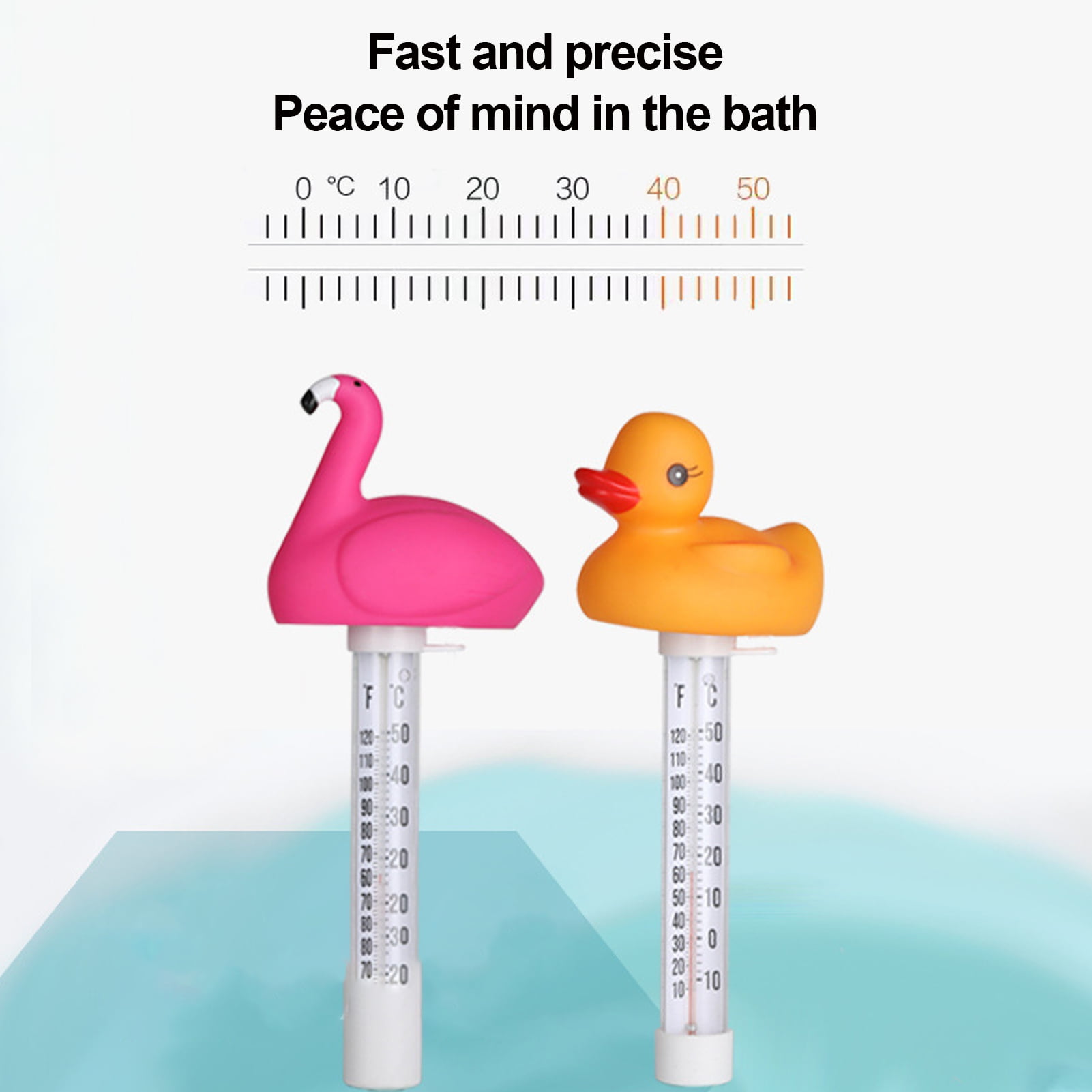Yanerim Baby Bath Thermometer Duck Easy Read Bathtub Hot Tub Floating ...