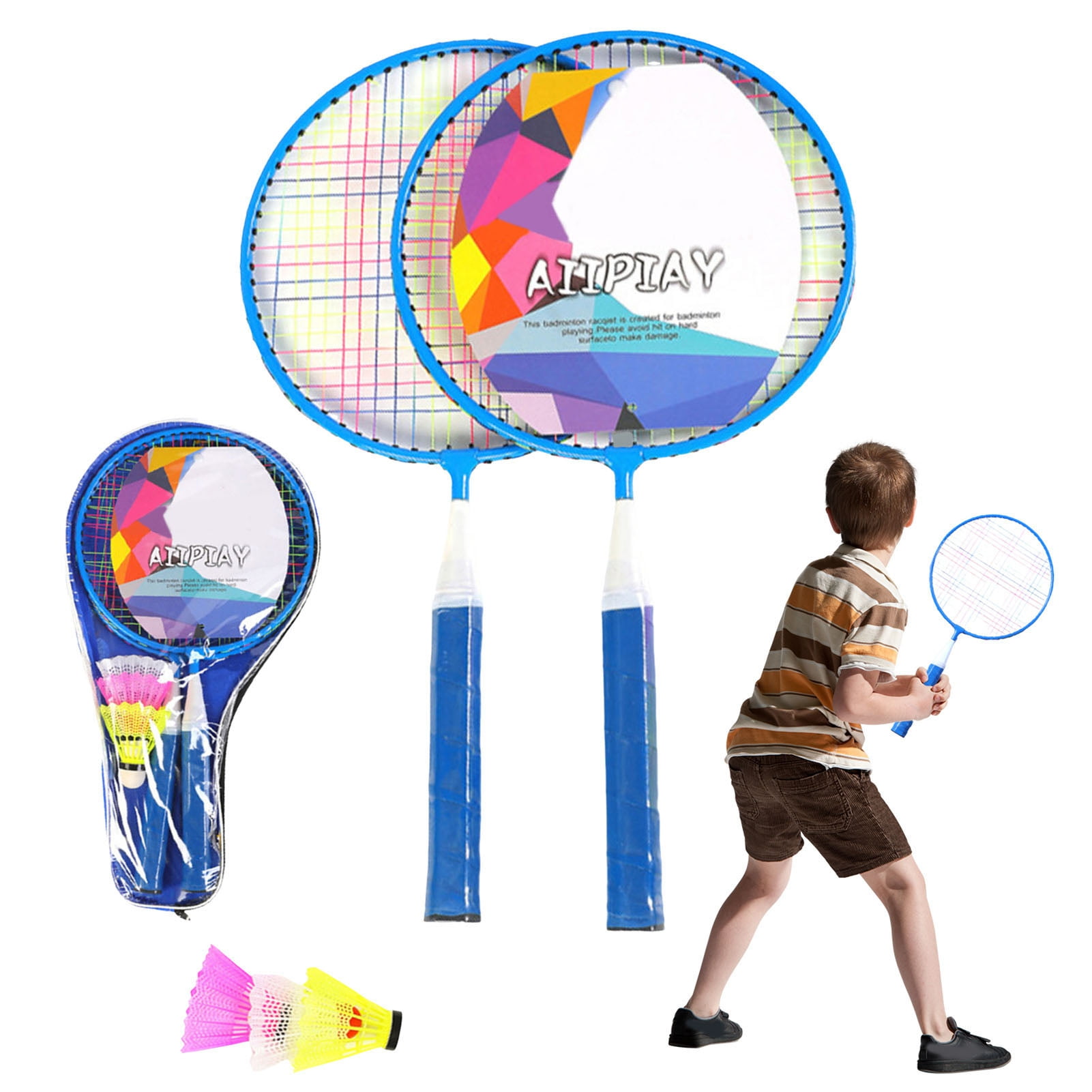 Yanerim Badminton Rackets Kids Children Badminton Racket Kit Outdoor ...