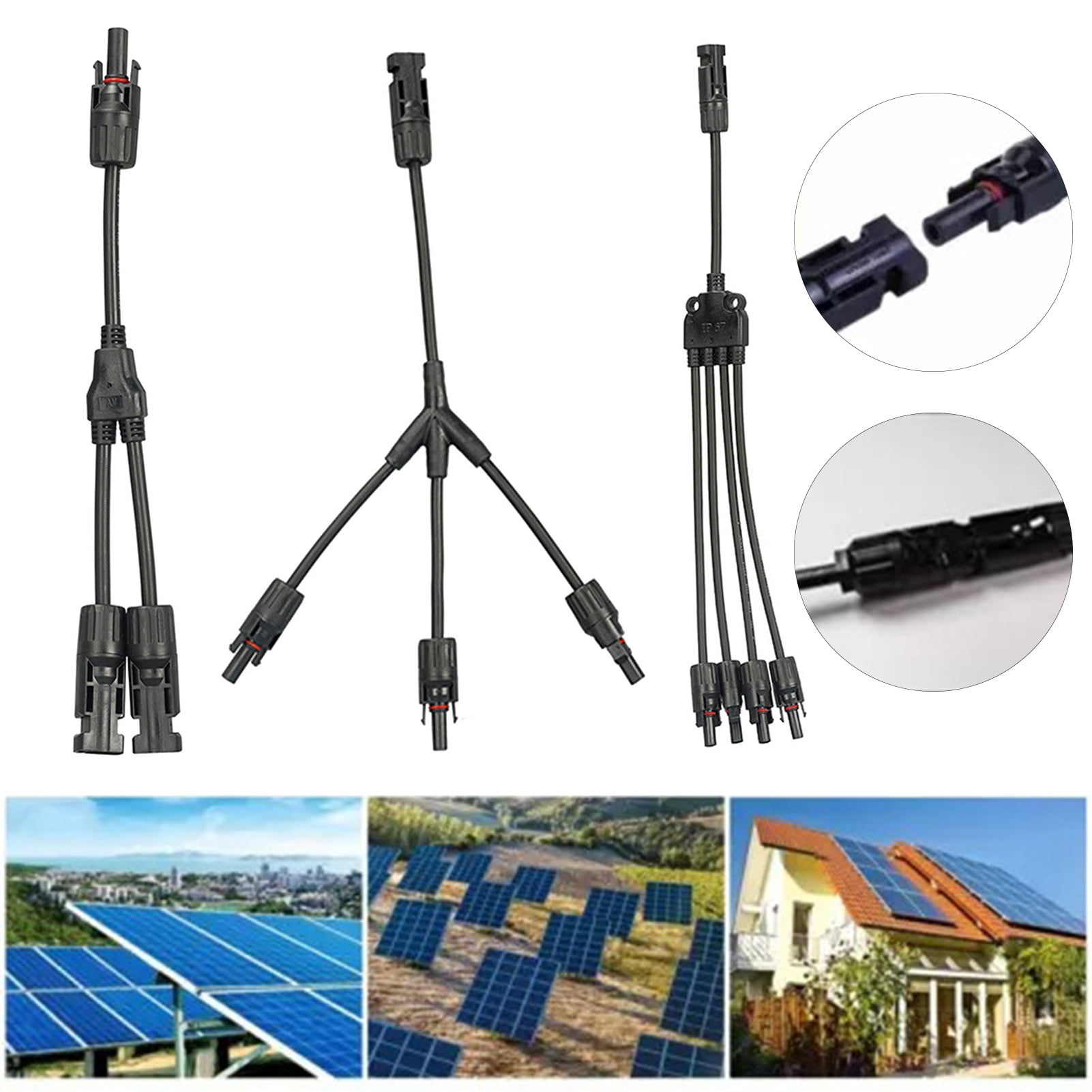 Yanerim Battery Board Y Branch Cable Waterproof Solar Panel Parallel Y ...