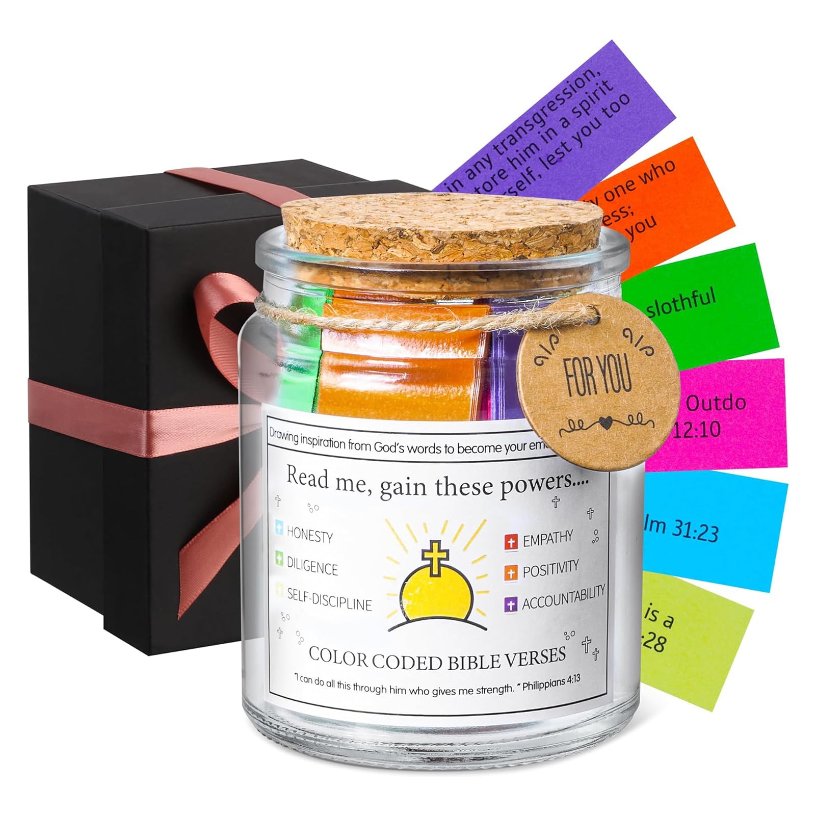 Yanerim Bible Verse Glass Jar Mindfulness Gratitude Inspirational Bible ...