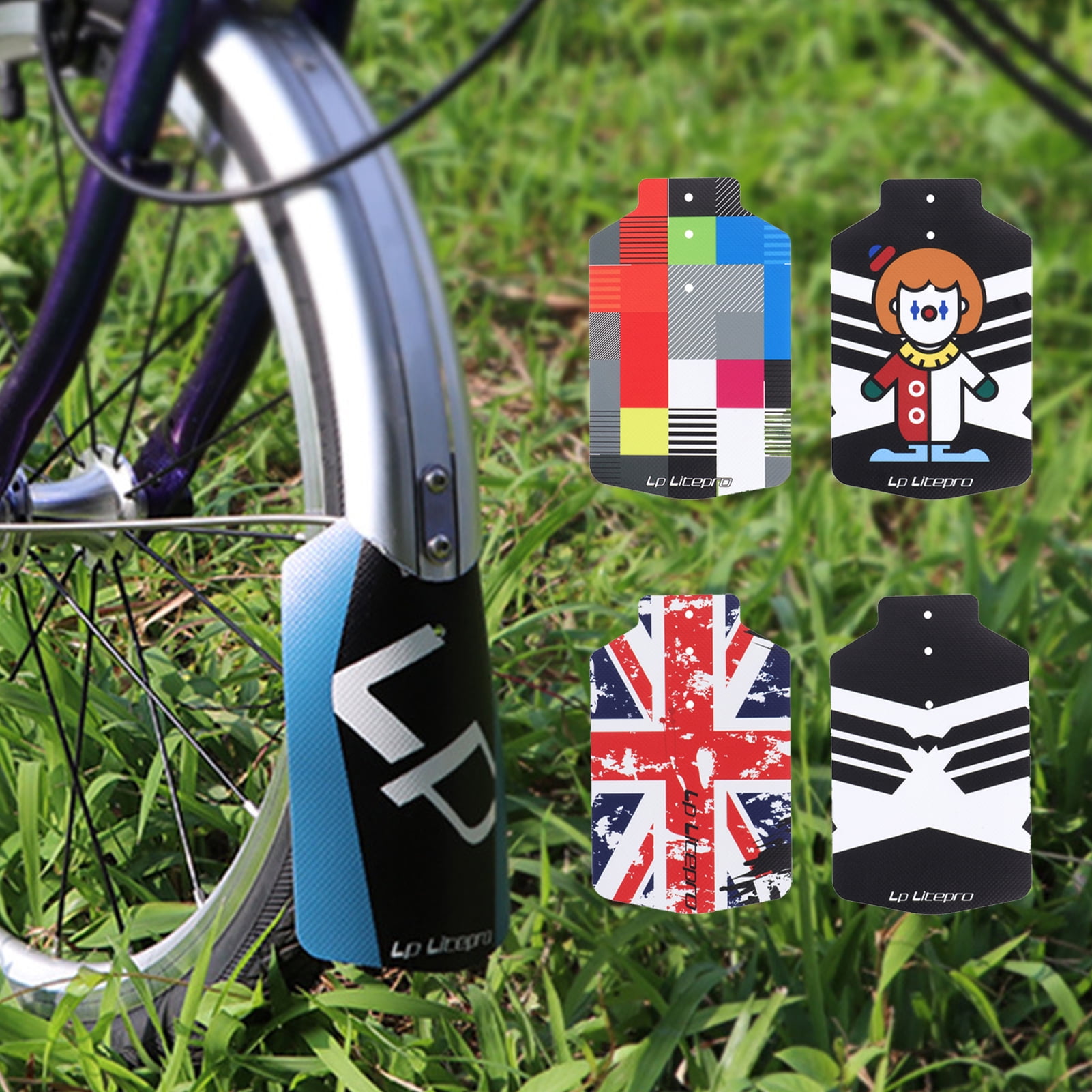 Yanerim Bicycle Fender Creative Pattern Easy Installation PVC Foldable ...