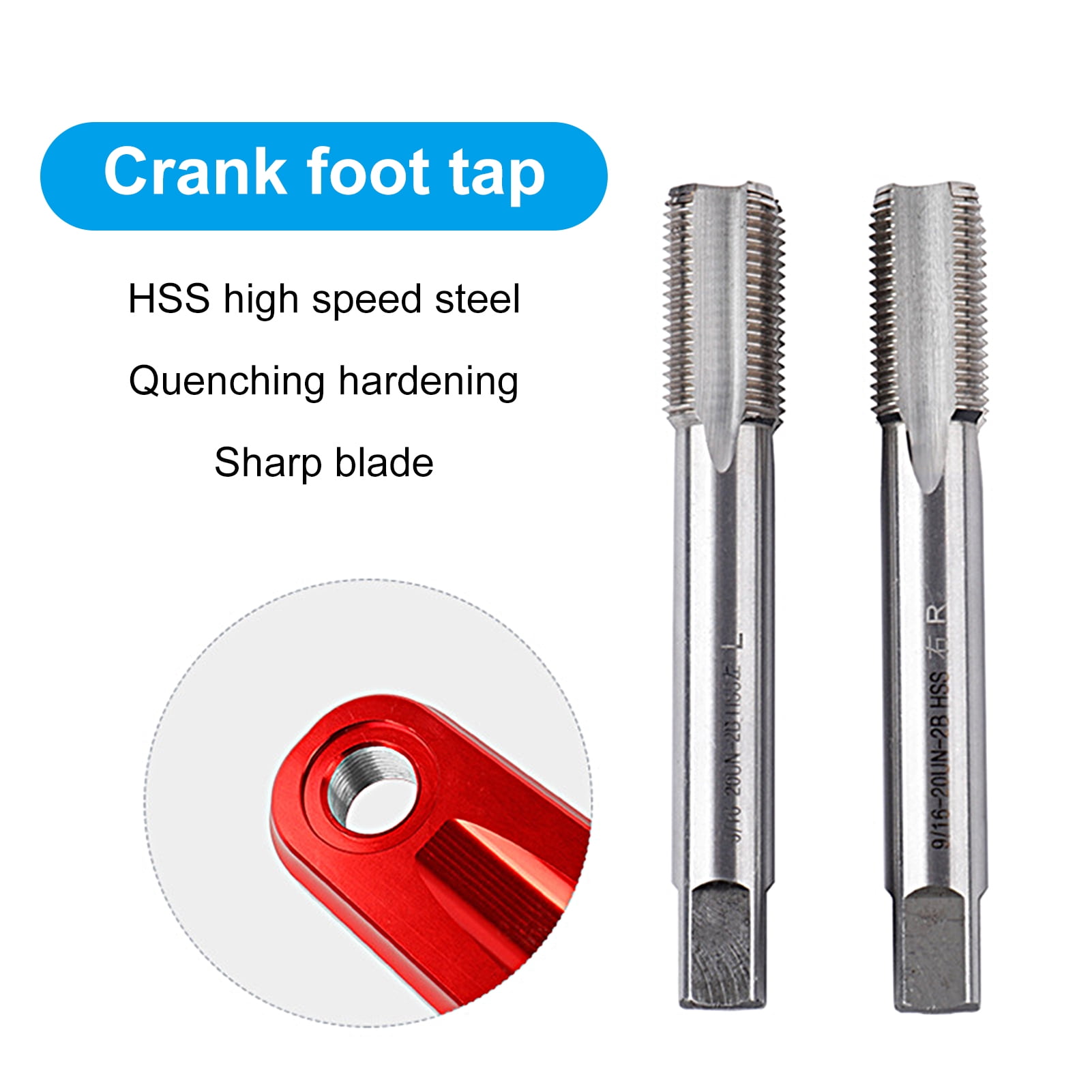 Yanerim Bike Crank Pedal Thread Tap Universal Ergonomic Design High ...
