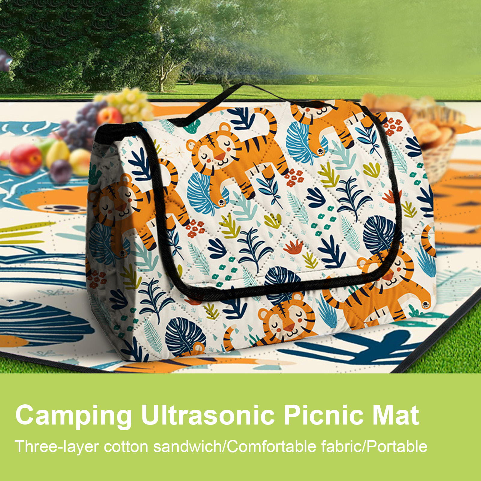 Yanerim Camping Mat Waterproof Ultrasonic Process Foldable Non-stick Polyester Taffeta Camping ...