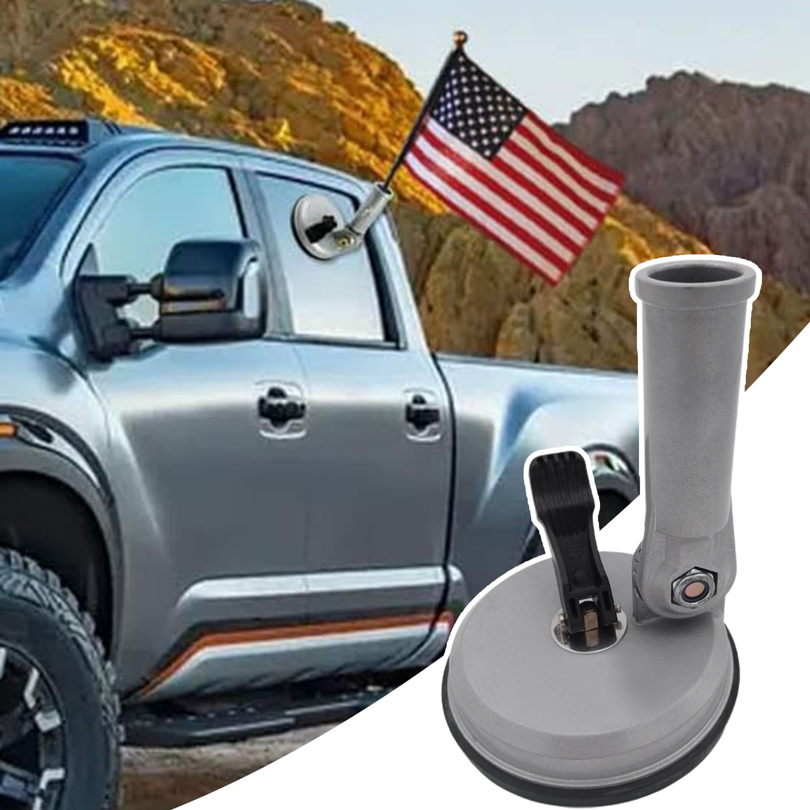 Yanerim Car Suction Cup Flagpole Holder Rotatable Universal SUV RV ...