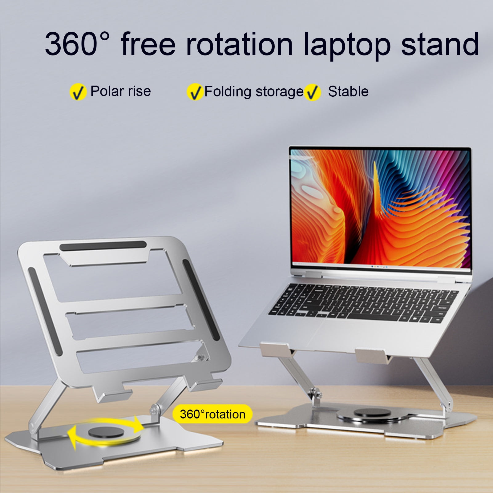 Yanerim Carbon Steel Laptop Stand 360 Degrees Rotatable Height Angle ...