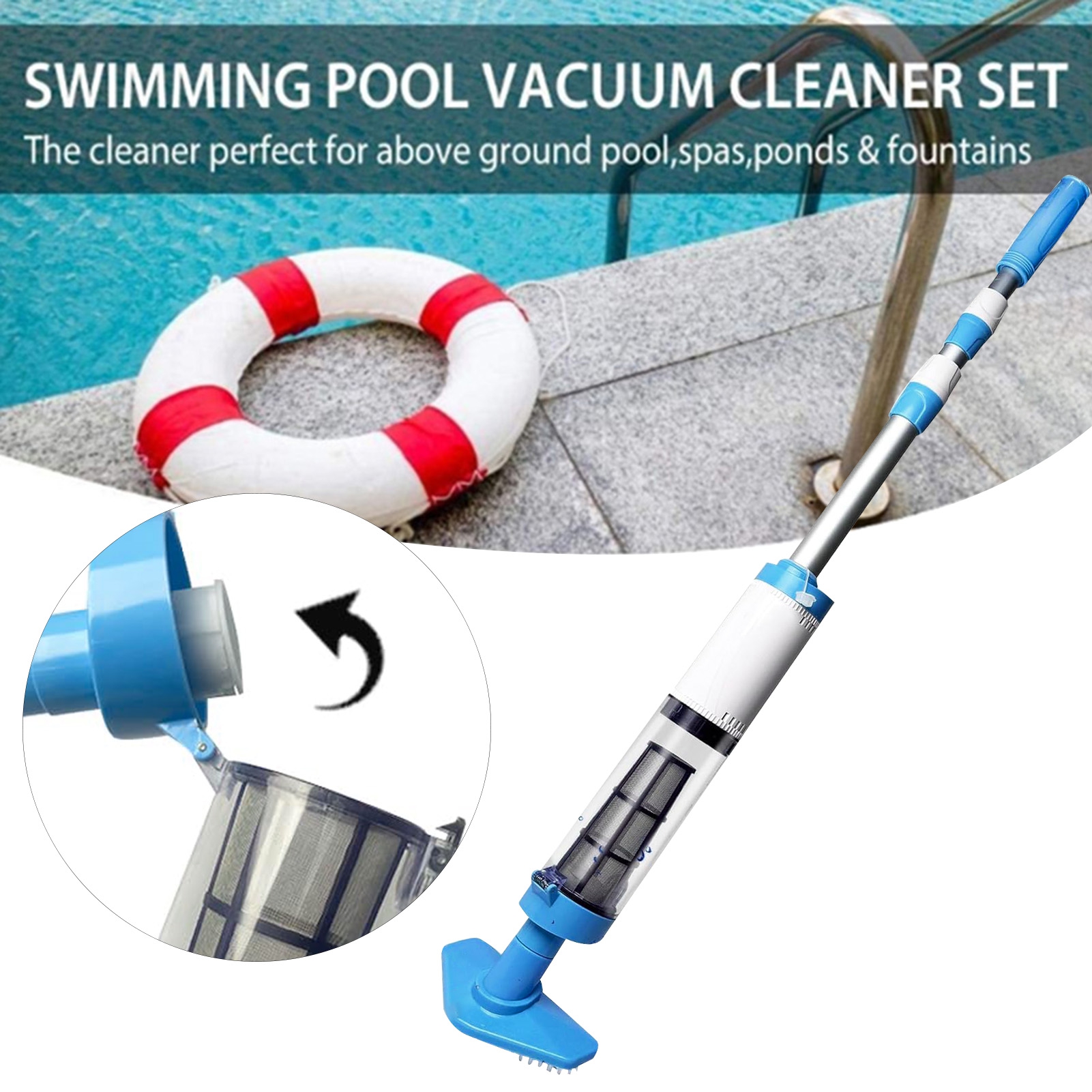 Yanerim Cordless Rechargeable Pool Vacuum Cleaner Powerful Motor ...