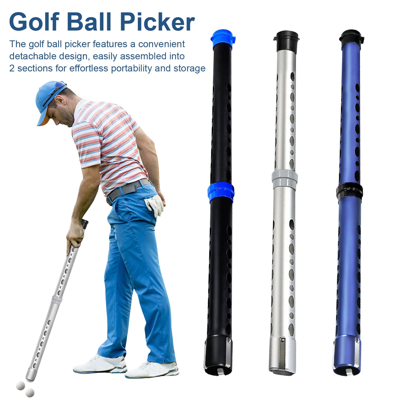 Yanerim Detachable Golf Ball Picker Aluminium Alloy Golf Ball Retriever ...