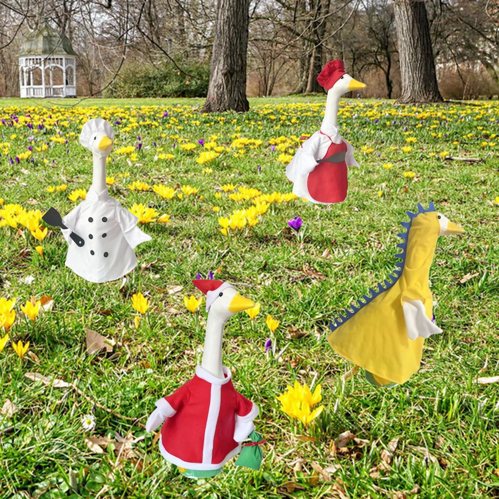 Yanerim Hawaiian Lawn Goose Outfit Summer Outdoor Yard Goose Figurine ...