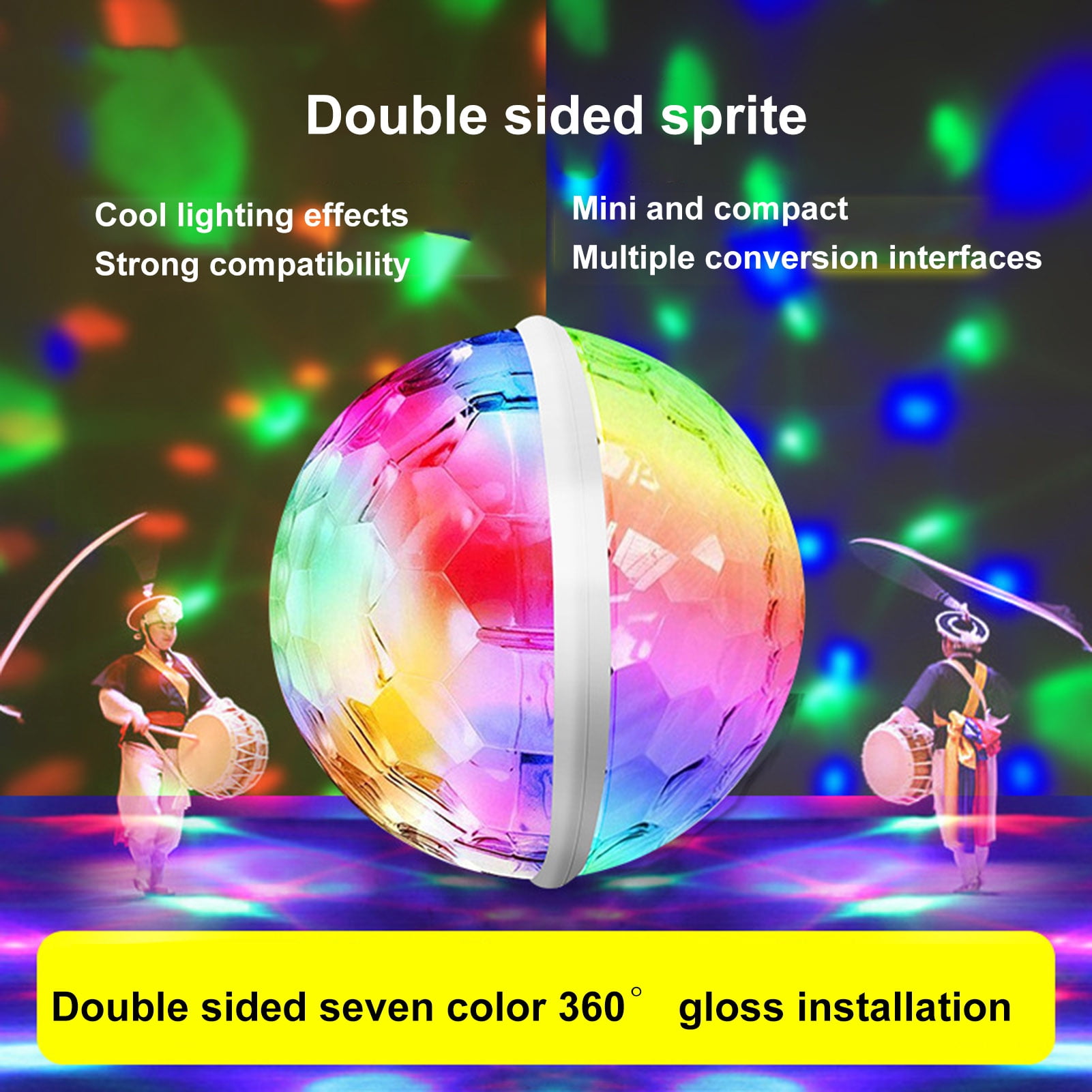 Yanerim LED Disco Ball Light High Brightness Plug-Play Compact Size ...
