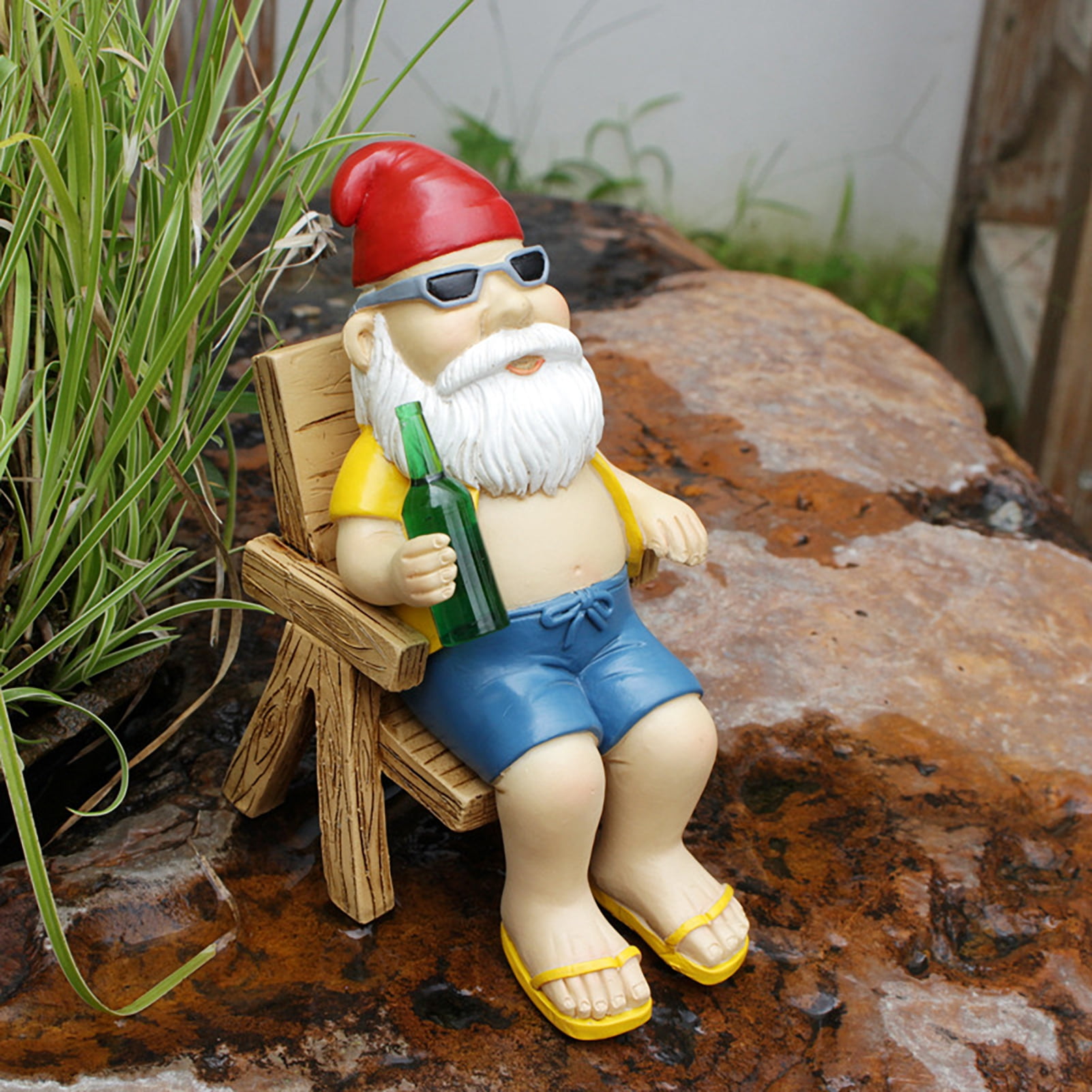 Yanerim Outdoor Garden Santa Ornament Cute Resin Craft Weather ...
