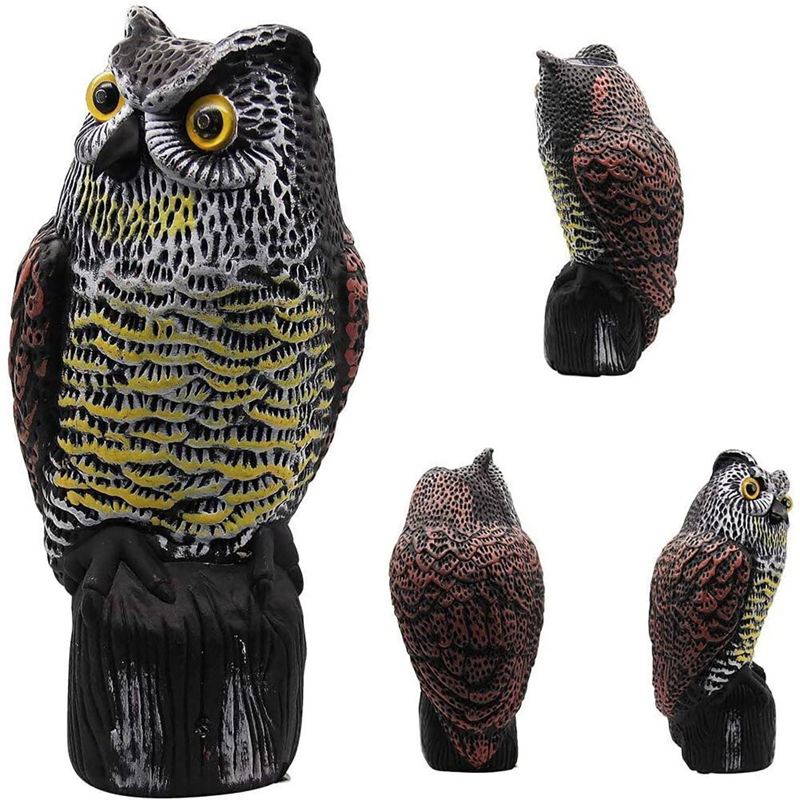 Yanerim Owl Garden Statue Solar Light Induction Eyes Owl Sculpture ...