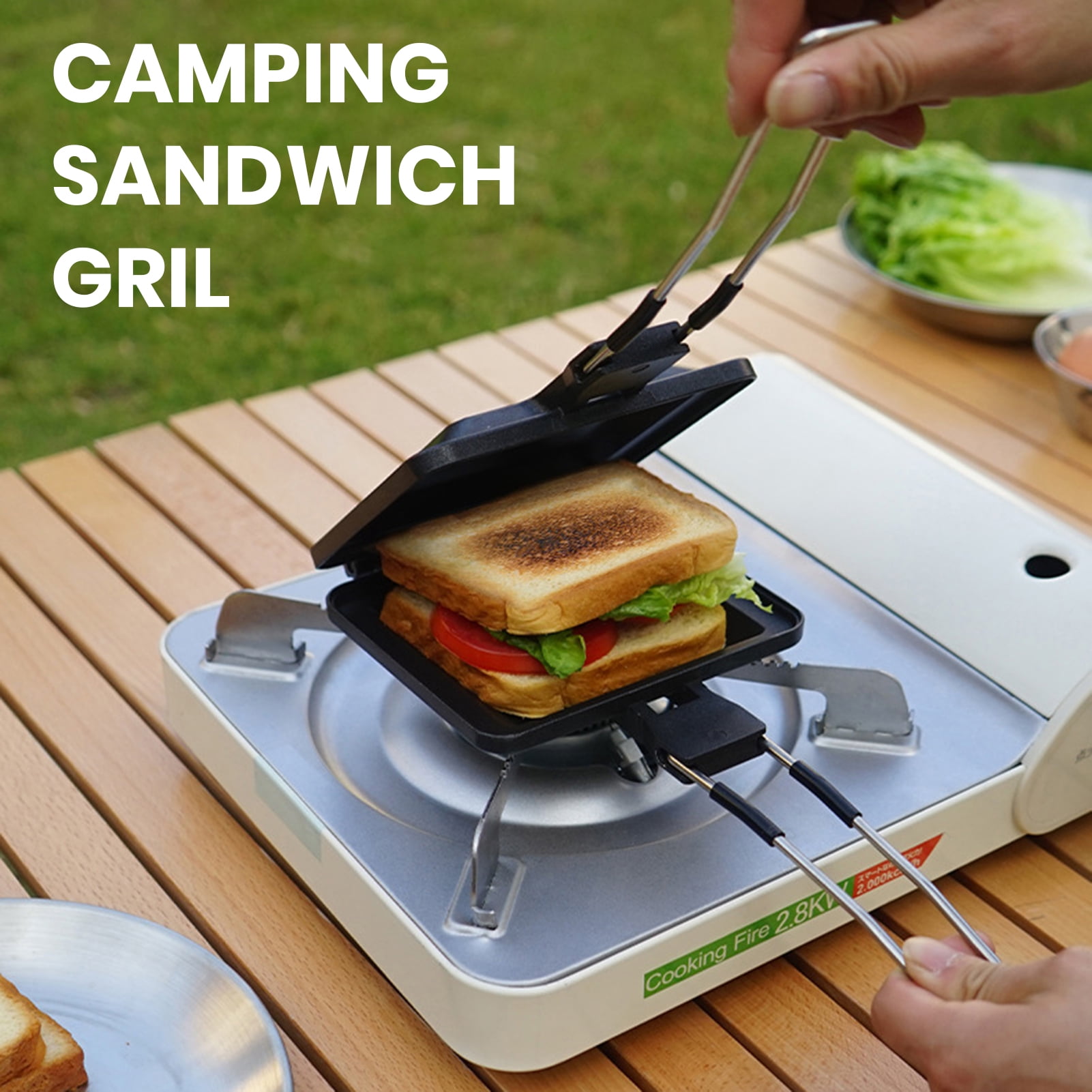 Yanerim Portable Foldable Sandwich Baking Pan Mountain Campfire Pie ...