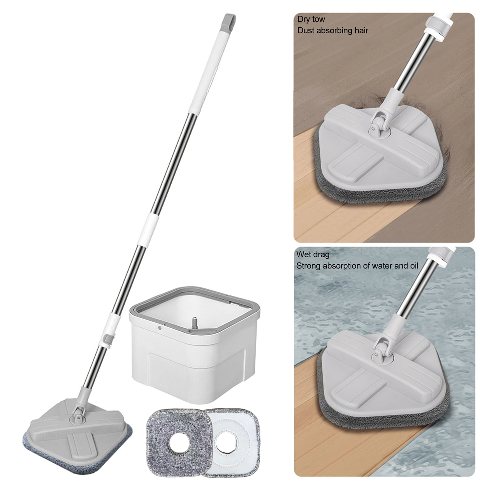 Yanerim Self Wash Spin Mop Bucket Set 360 Degree Rotatable Square ...