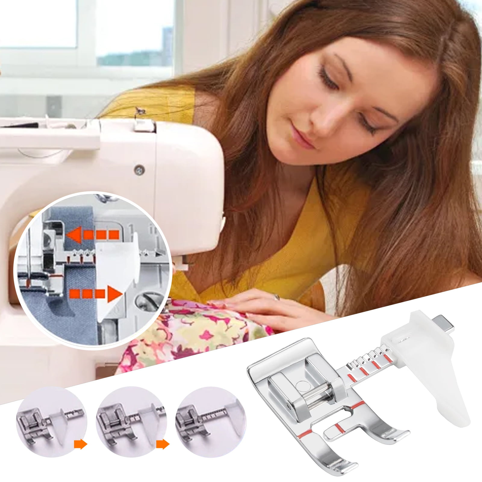 Yanerim Sewing Machine Presser Foot Adjustable Guide Snap-On Stainless ...