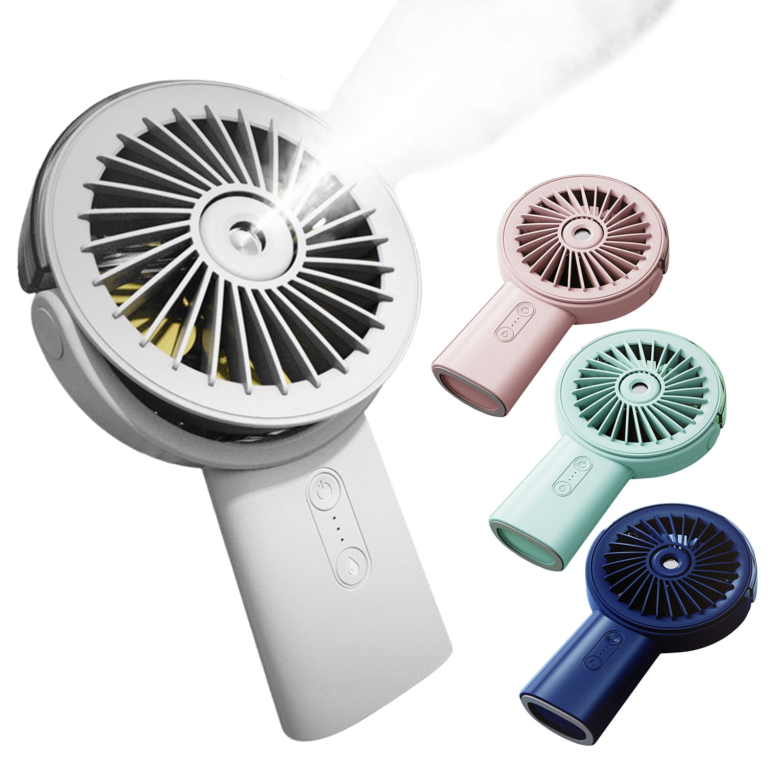 Yanerim Small Handheld Misting Fan with 3-Speed Settings Low Noise ...