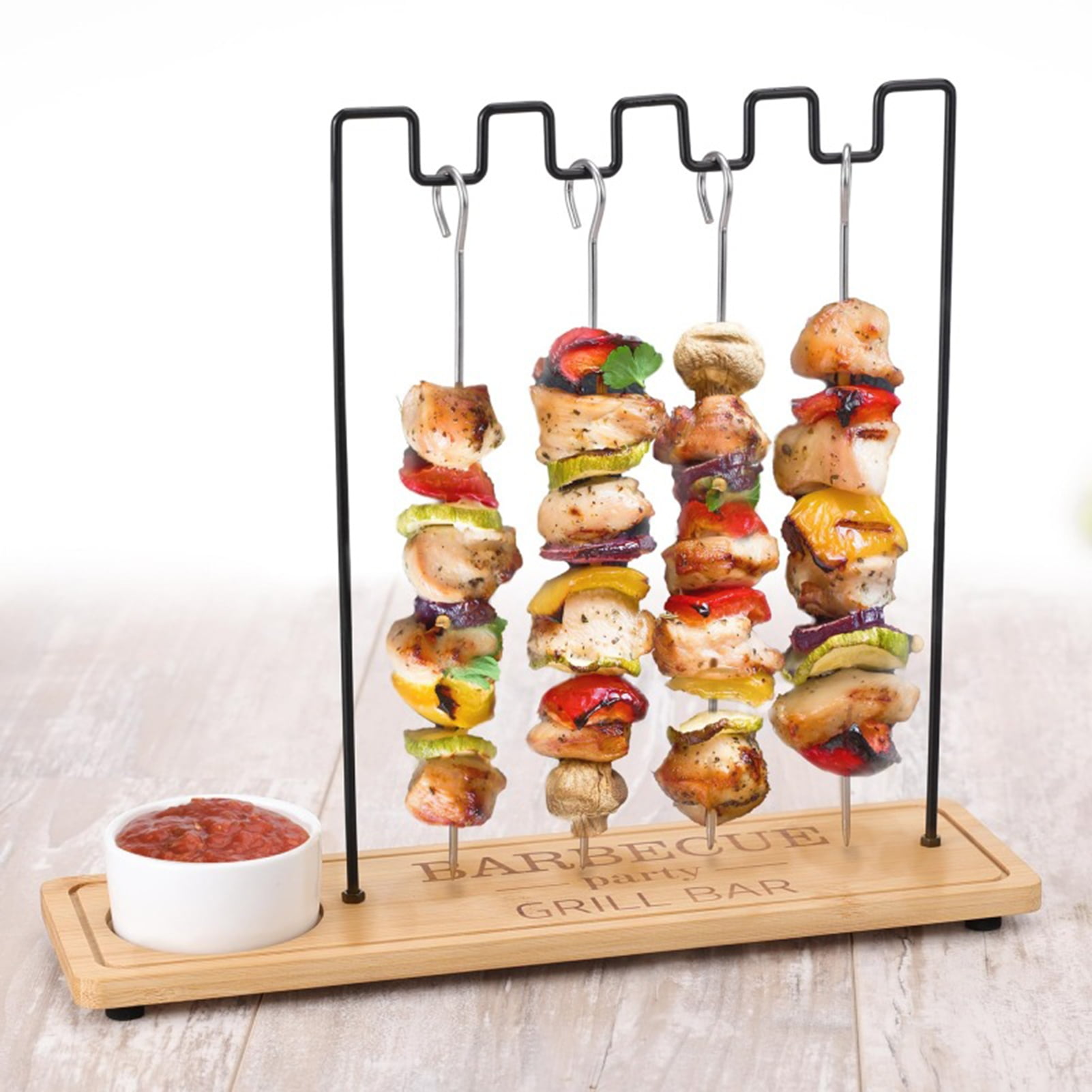 Yanerim Stainless Steel Kebab Rack for Grilling Double Clearance BBQ ...