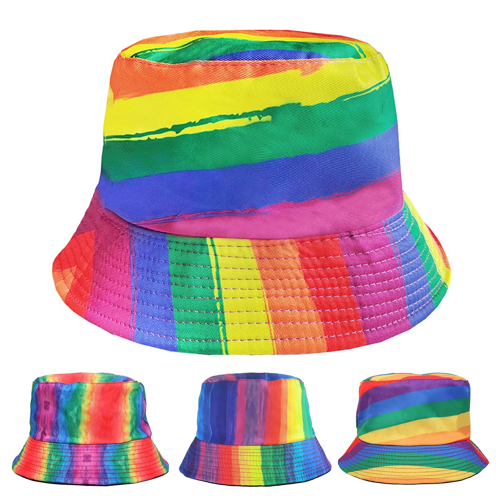 Yanerim Women Men Bucket Hat Color block Hat Reversible Wearable Basin ...
