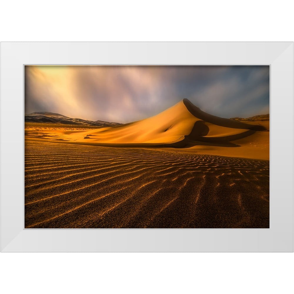 Yang, Jianping 24x17 White Modern Wood Framed Museum Art Print Titled - The Golden Sandune ...