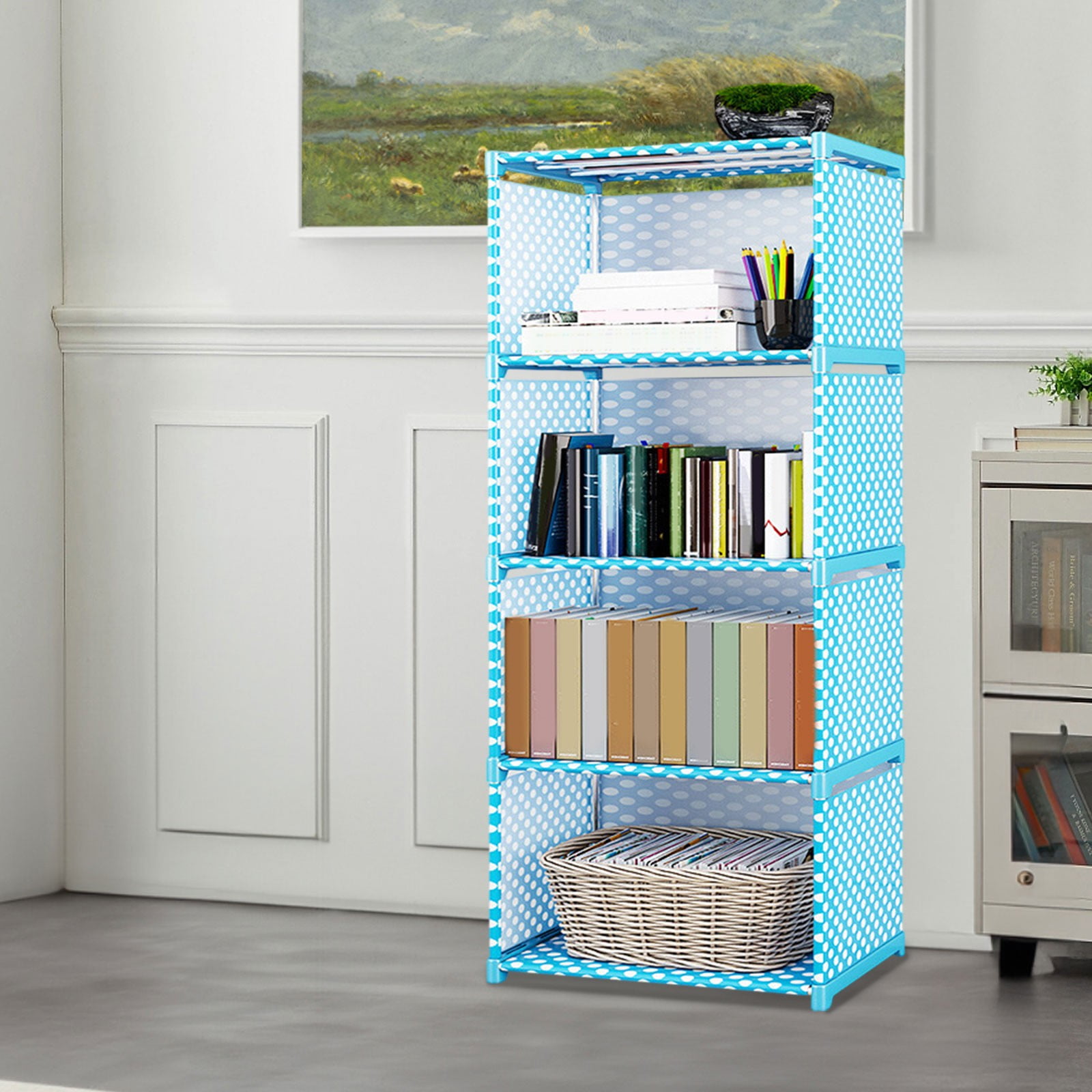 YangJinLian Bookshelf Shelves Bookcase Decor Shelf Unit para Rotating ...