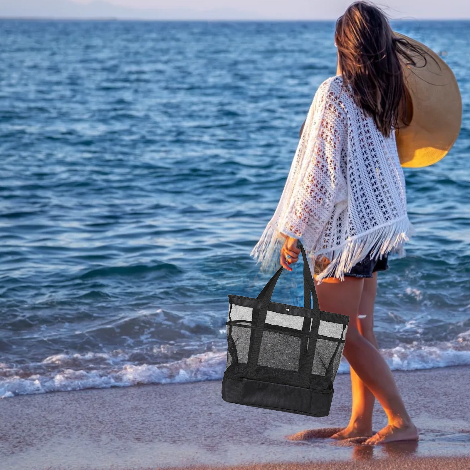 YangJinLian Mesh Beach Tote Bag, Upgraded Beach Bags, Waterproof Pool ...