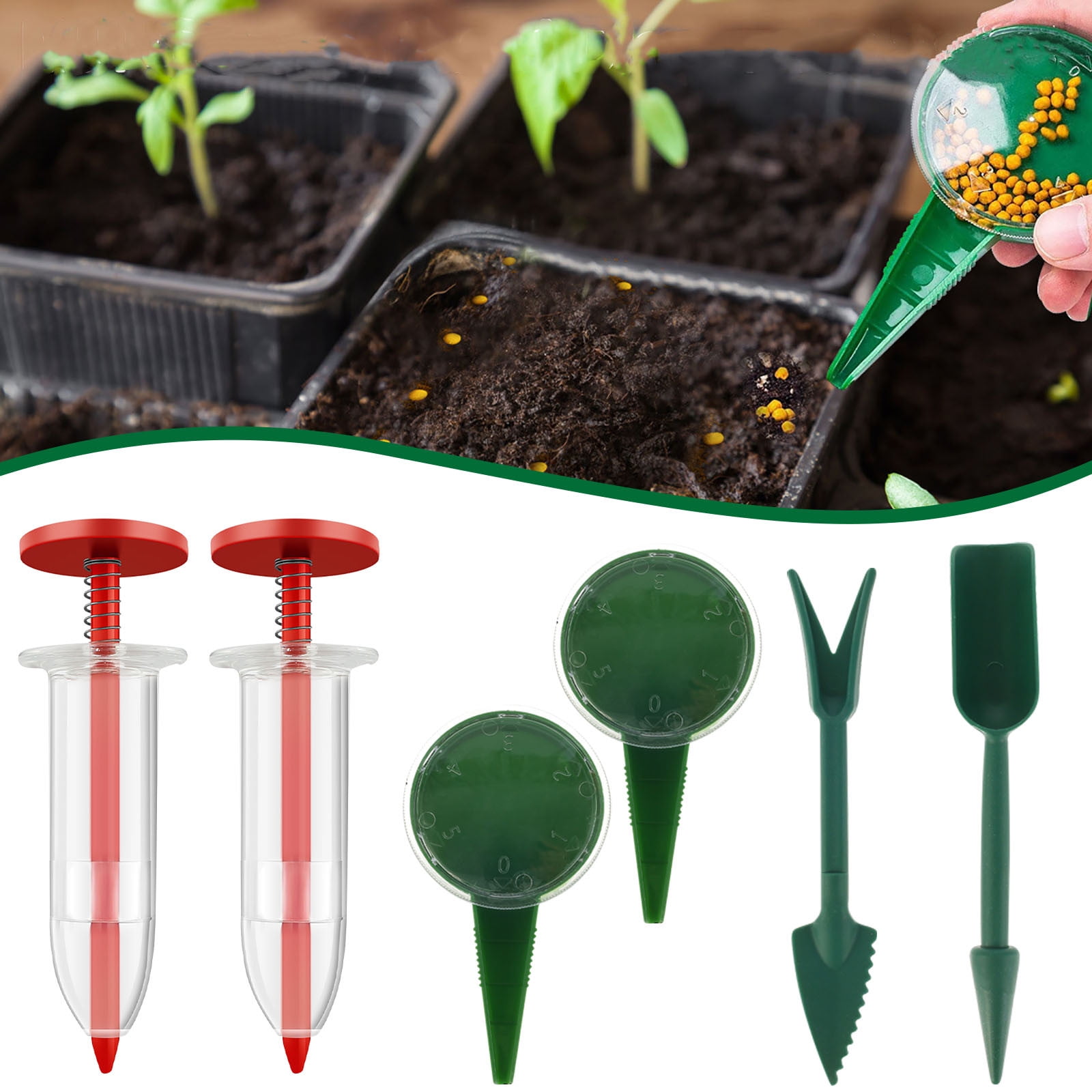 YangJinLian Upgraded Mini Sowing Seed Dispenser Manual Syringe Seeder ...