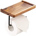 Yangbaga Toilet Paper Holder with Shelf: Wall Mount Bathroom Tissue ...