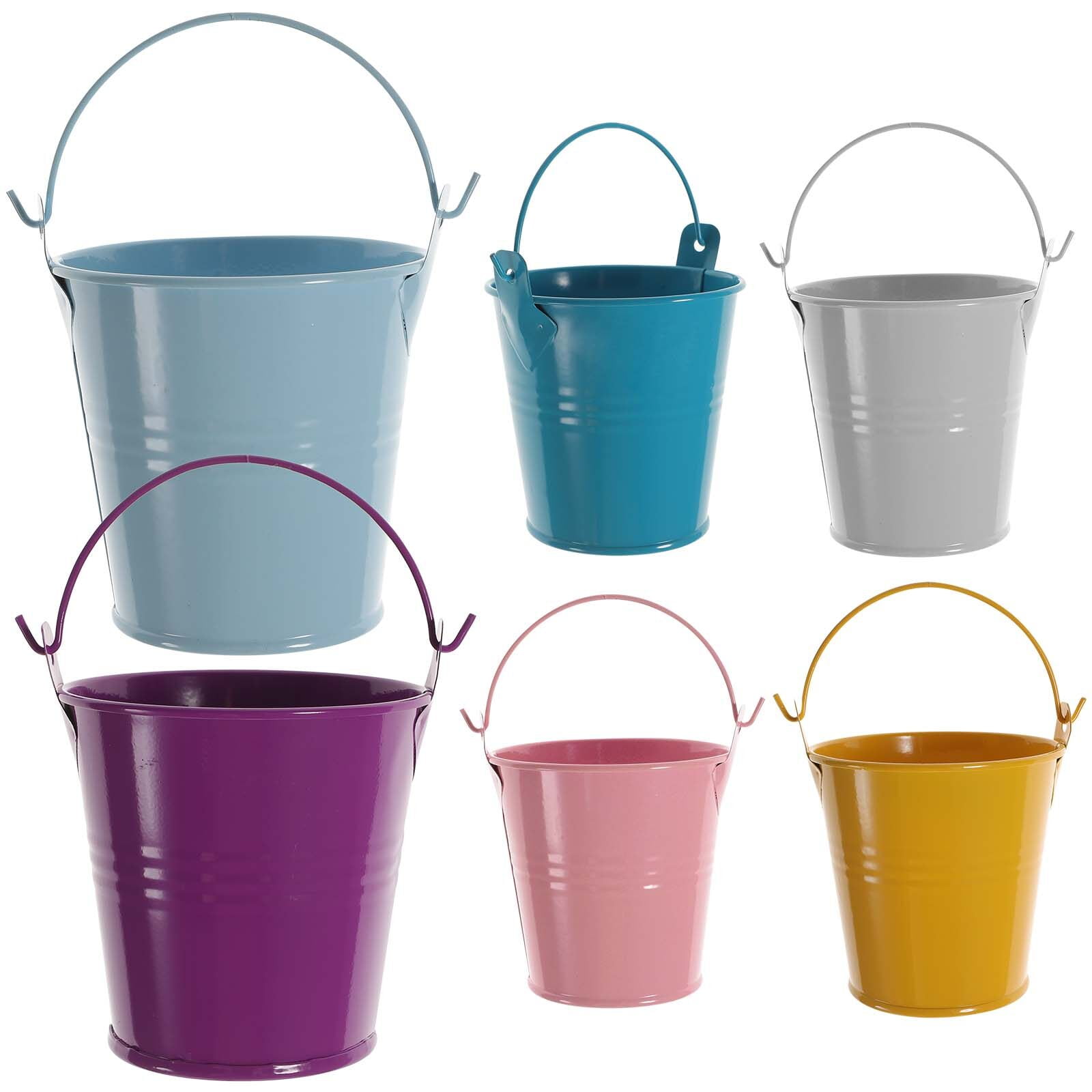 Yangbaojing 6 Pack Mini Buckets with Handles for Kids, Small Metal ...