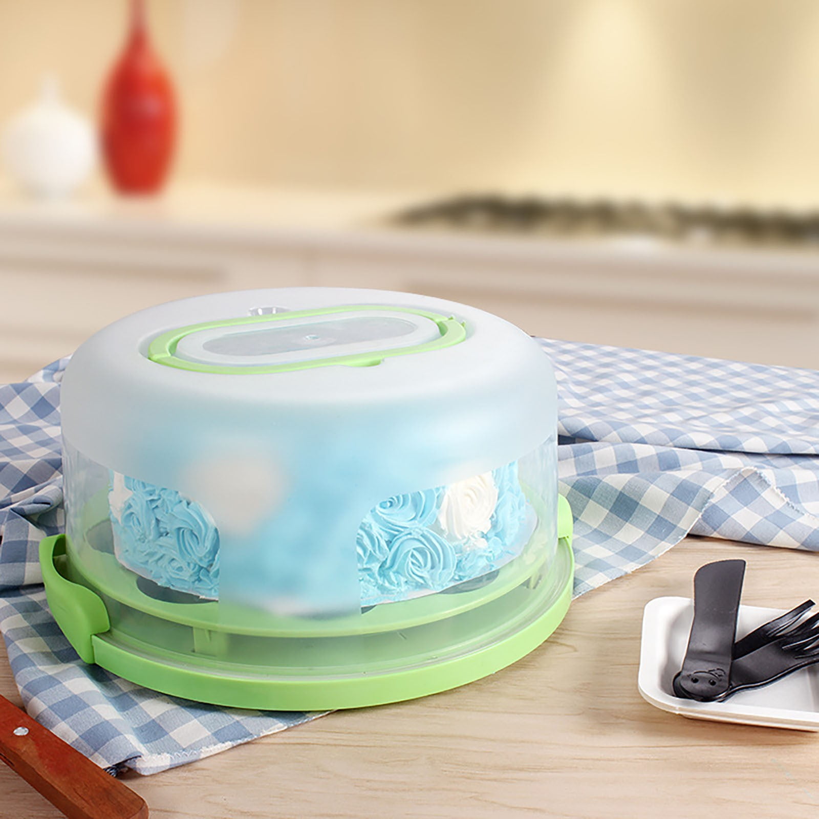 Yangee 10 Inch Thick Plastic Cake Box Buckle Birthday Cake Box PP ...